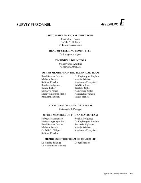 Appendix E - Survey Personnel - Measure DHS