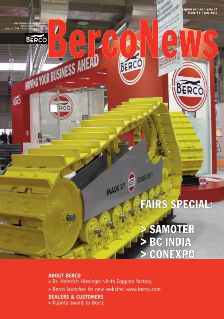FAIRS SPECIAL: > SAMOTER > BC INDIA > CONEXPO - Berco S.p.A