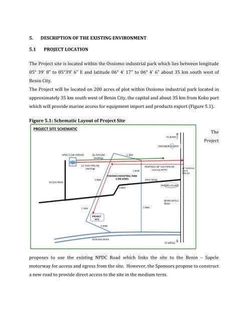Chapter 5 - Description and Existing Environment - Baseline Data