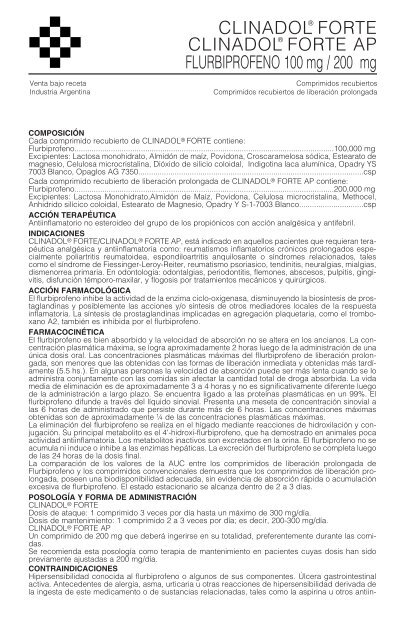 Clinadol Forte Prosp. 07/05.qxd - Gador SA