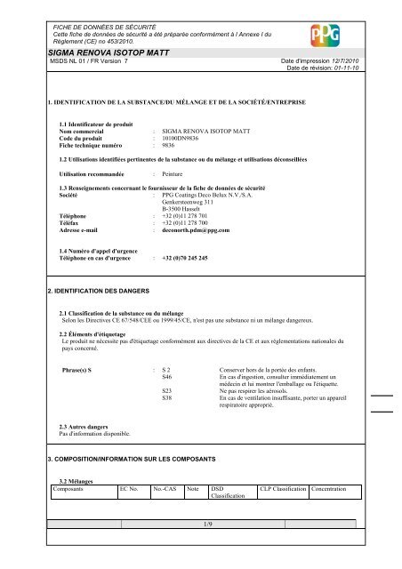 SIGMA RENOVA ISOTOP MATT - SigmaTech