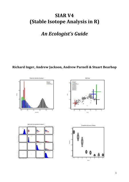 SIAR V4 (Stable Isotope Analysis in R) An Ecologist's Guide