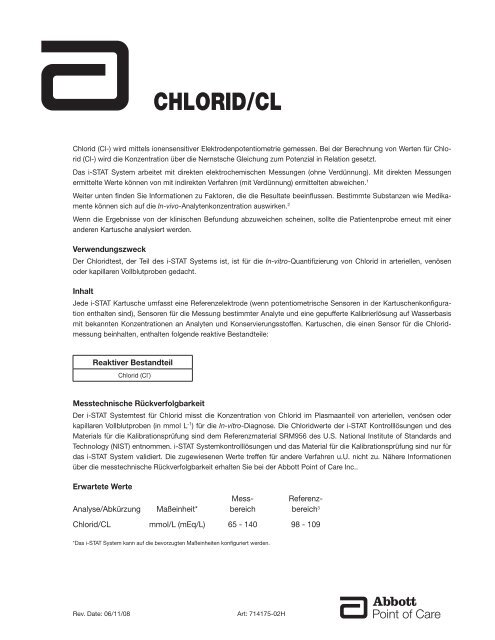 CHLORID/CL - WS Labor