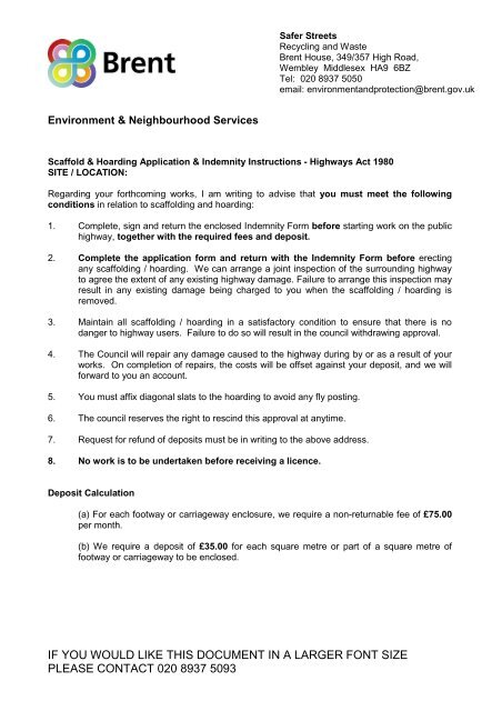 Download form - Brent Council