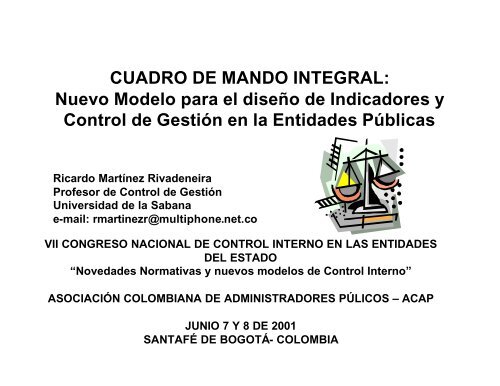 CUADRO DE MANDO INTEGRAL: Nuevo Modelo para el diseño de ...