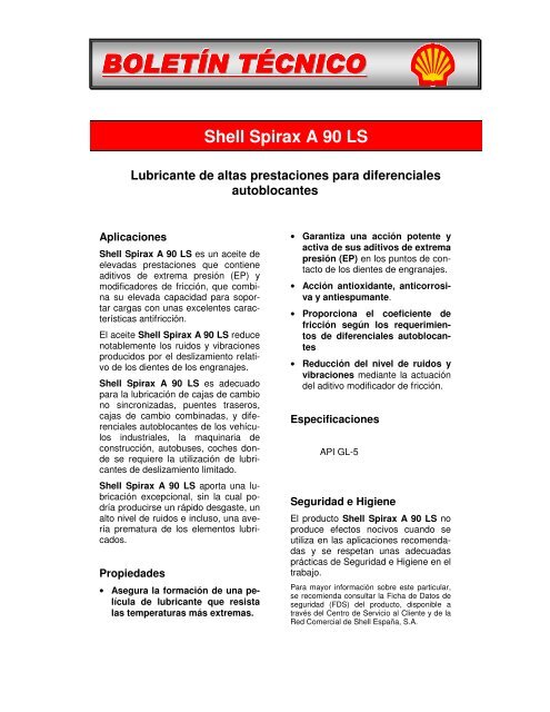 Shell Spirax A 90 LS