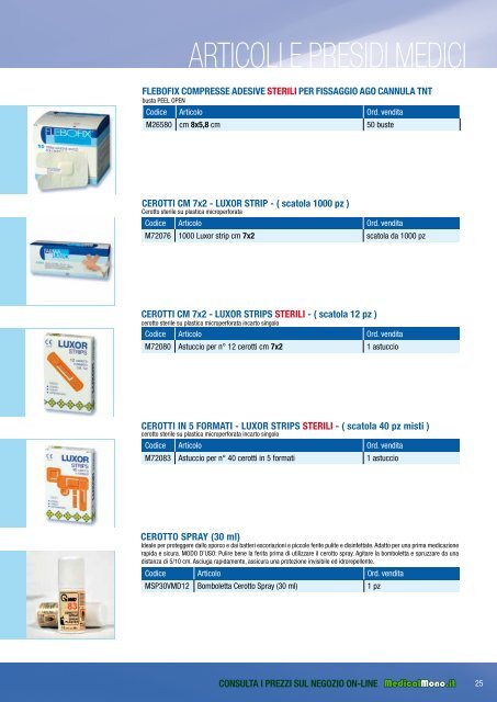 ARTICOLI E PREsIDI MEDICI