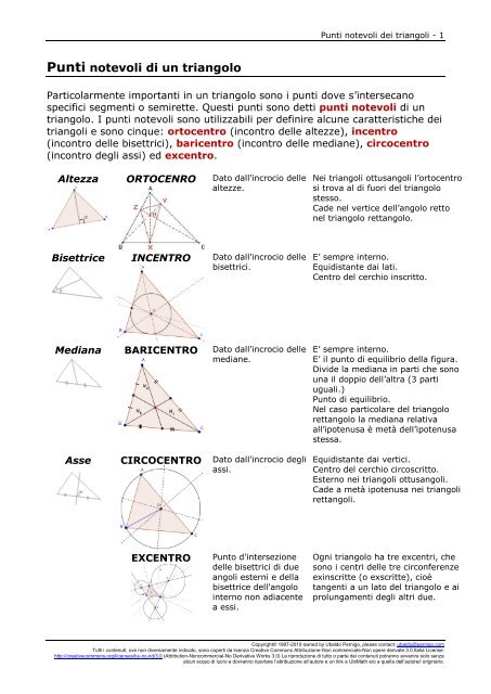 Triangoli e punti notevoli - UbiMath