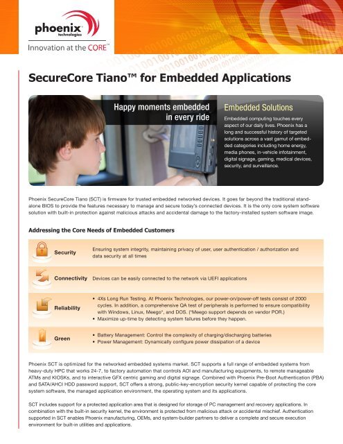 SecureCore Tianoâ ¢ for Embedded Applications - Phoenix