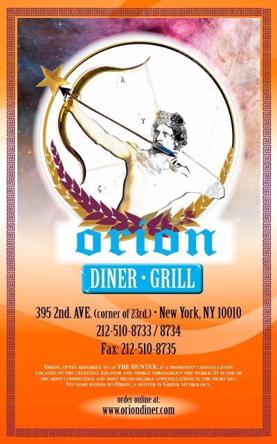 Breakfast Menu - Orion Diner & Grill