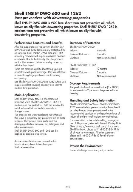 Shell ENSIS ® DW 662 and