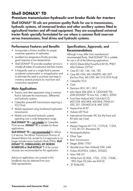Shell DONAX ® TD Premium