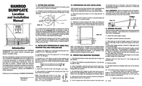 instruction manual - Ramrod Bump Gate