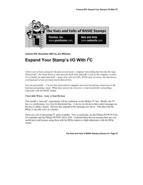 Expand Your Stamp's I/O With I2C