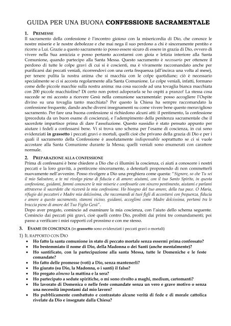 Guida Alla Confessione Cattolica