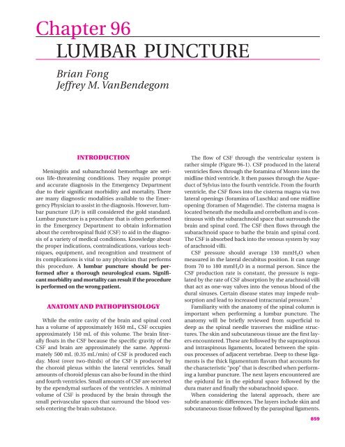 Lumbar Puncture Layers