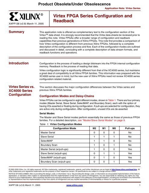 Xililnx Xapp138 Virtex Fpga Series Configuration And Xilinx