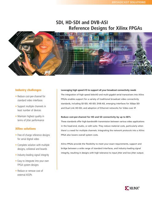 SDI, HD-SDI and DVB-ASI Reference Designs for Xilinx FPGAs