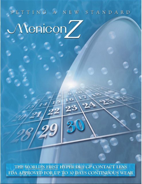 Menicon Z Information Sheet - Art Optical Contact Lens, Inc.