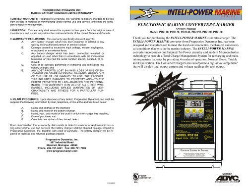 Owner's Manual - Progressive Dynamics, Inc.