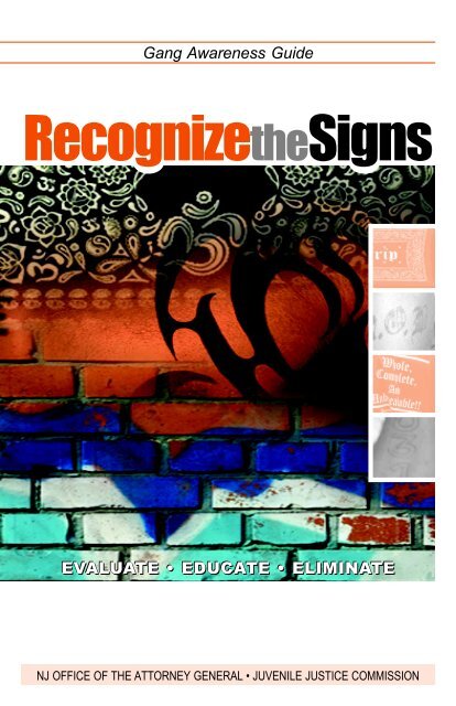 Gang Awareness Guide Recognize Signs - State of New Jersey