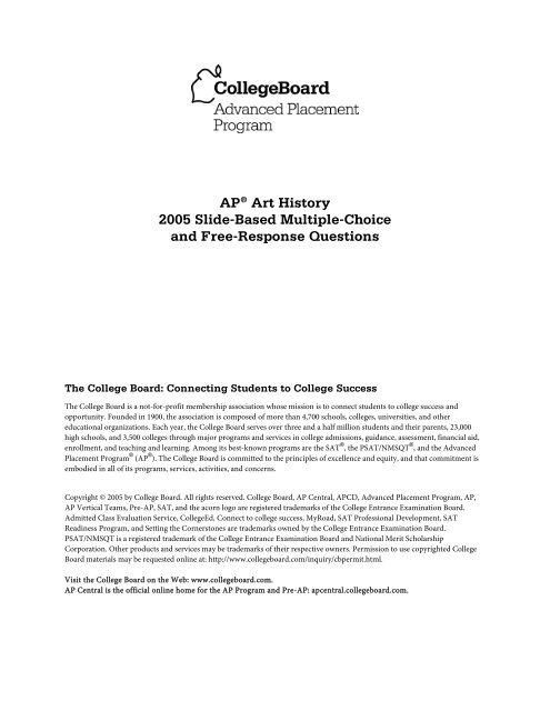 Ap 2005 Art History Frq - College Board