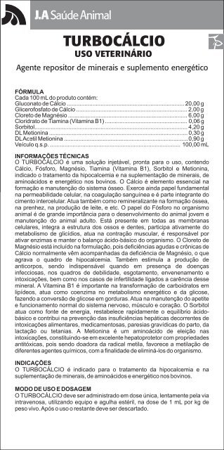 123_01 Bula Turbo Calcio.cdr - JA Saúde Animal