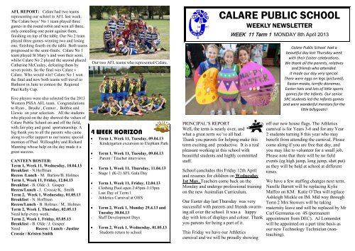 Term 1, Week 11 - Calare Public School