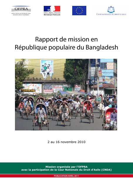 Rapport de mission en République populaire du Bangladesh - Ofpra