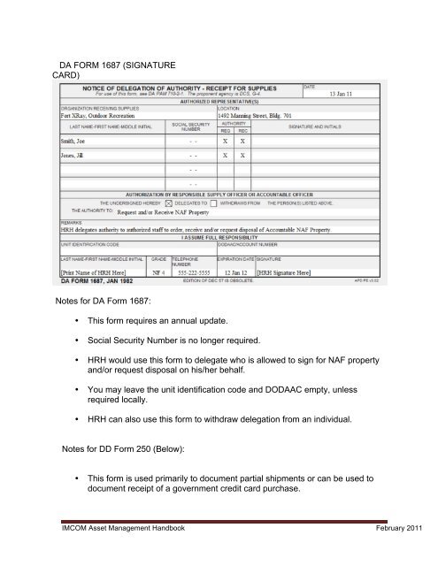DA FORM 1687 (SIGNATURE C