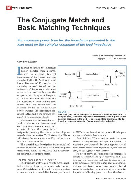 The Conjugate Match and Basic Matching Techniques