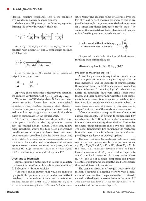 THE CONJUGATE MATCH i