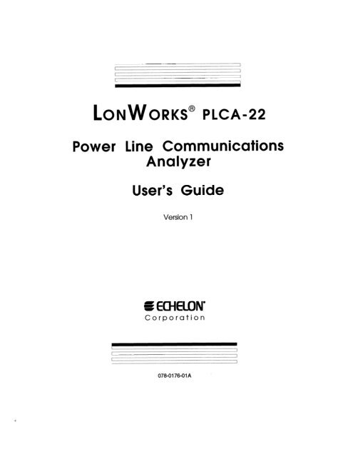 Power Line Communications Analyzer User's Guide - Echelon