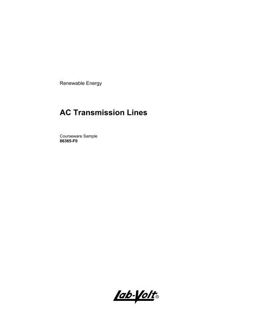 8010 - (AC Transmission Lines) - Lab Volt