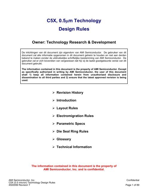 C5X, 0.5 micron Technology Design Rules - GMUN