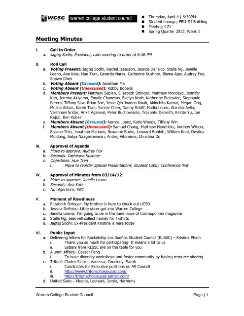 Meeting Minutes Warren College Student Council meeting-minutes-warren-college-student-council