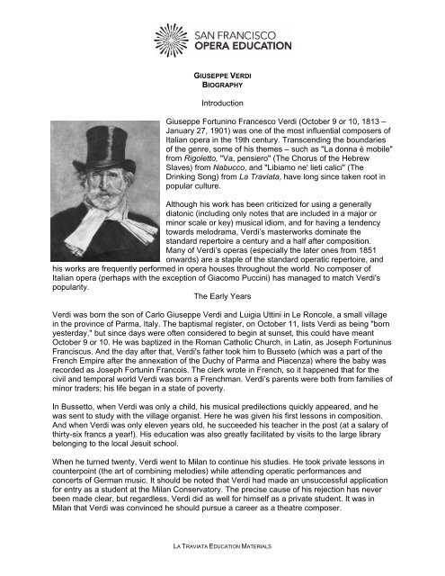 Giuseppe Verdi, Composer