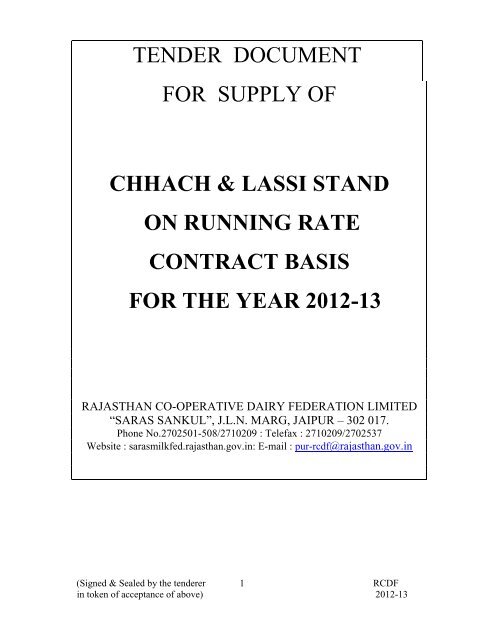 Chhach-Lassi Stand - Rajasthan Co-operative Dairy Federation ...