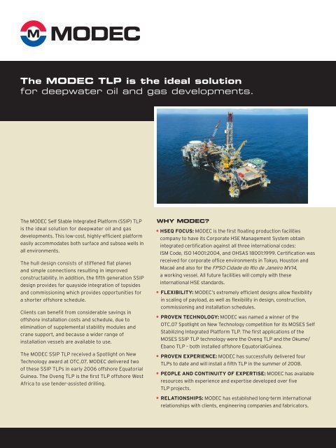 Modec Logo MODEC, The Globe’s Largest Independent FPSO Operator, Is