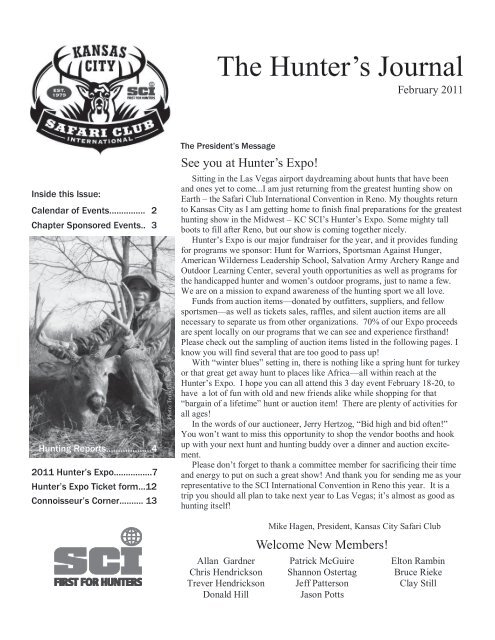 The Hunter's Journal - Kansas City Safari Club International