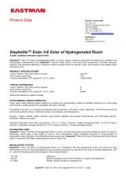 M-167AA Solvent Selector Chart - Eastman Chemical Company