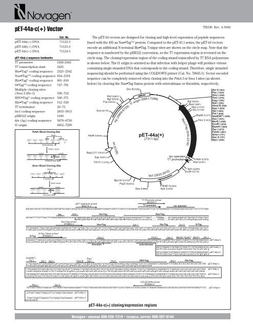 pET-44a-c TB330 Rev A 05-02