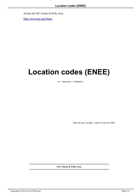 Location codes (ENEE) - UIC