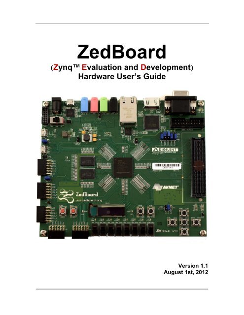 Hardware User's Guide - Zedboard