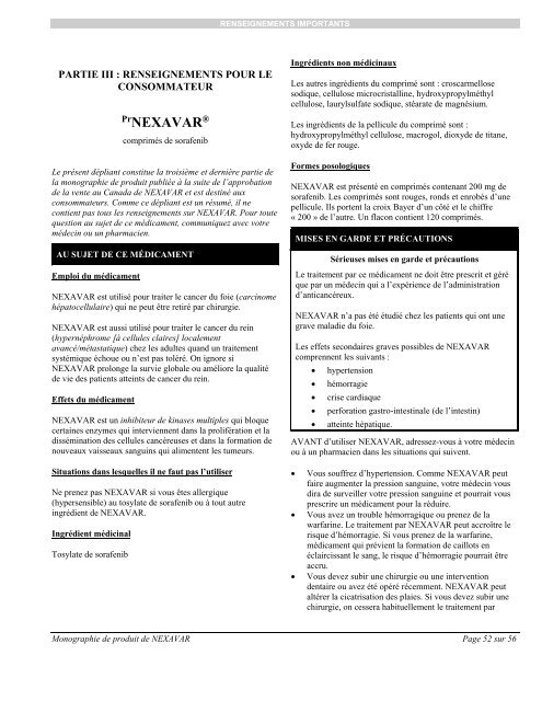 [Product Monograph Template - Standard] - Bayer