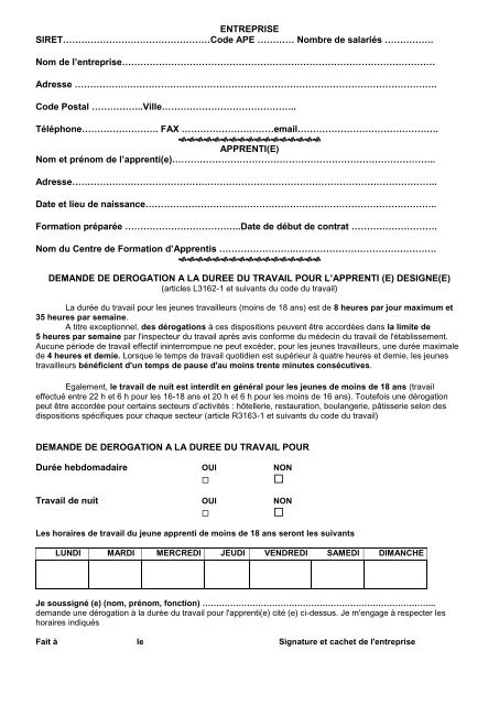 ENTREPRISE SIRET………