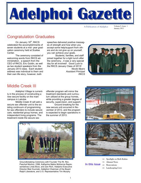 Congratulation Graduates Middle Creek III - Adelphoi Village