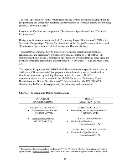 The term "specification"