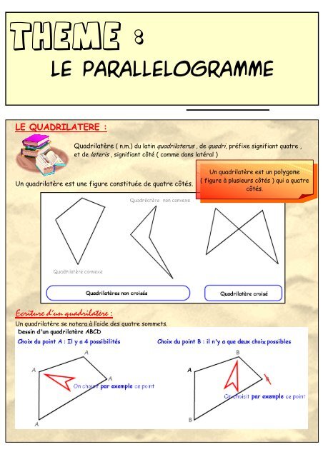 Parallélogramme - Cours
