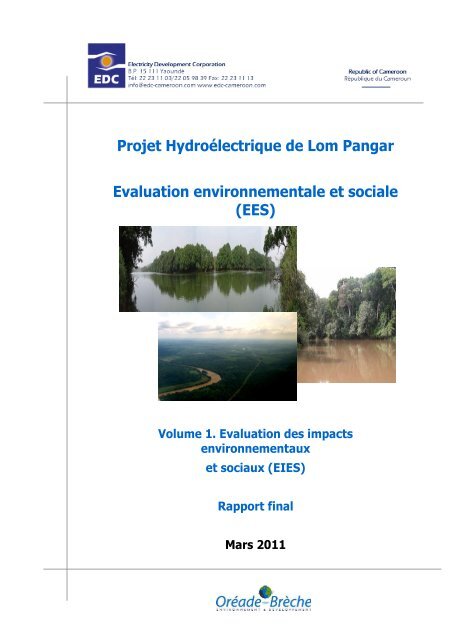 Projet Hydroélectrique de Lom Pangar Evaluation ... - EDC
